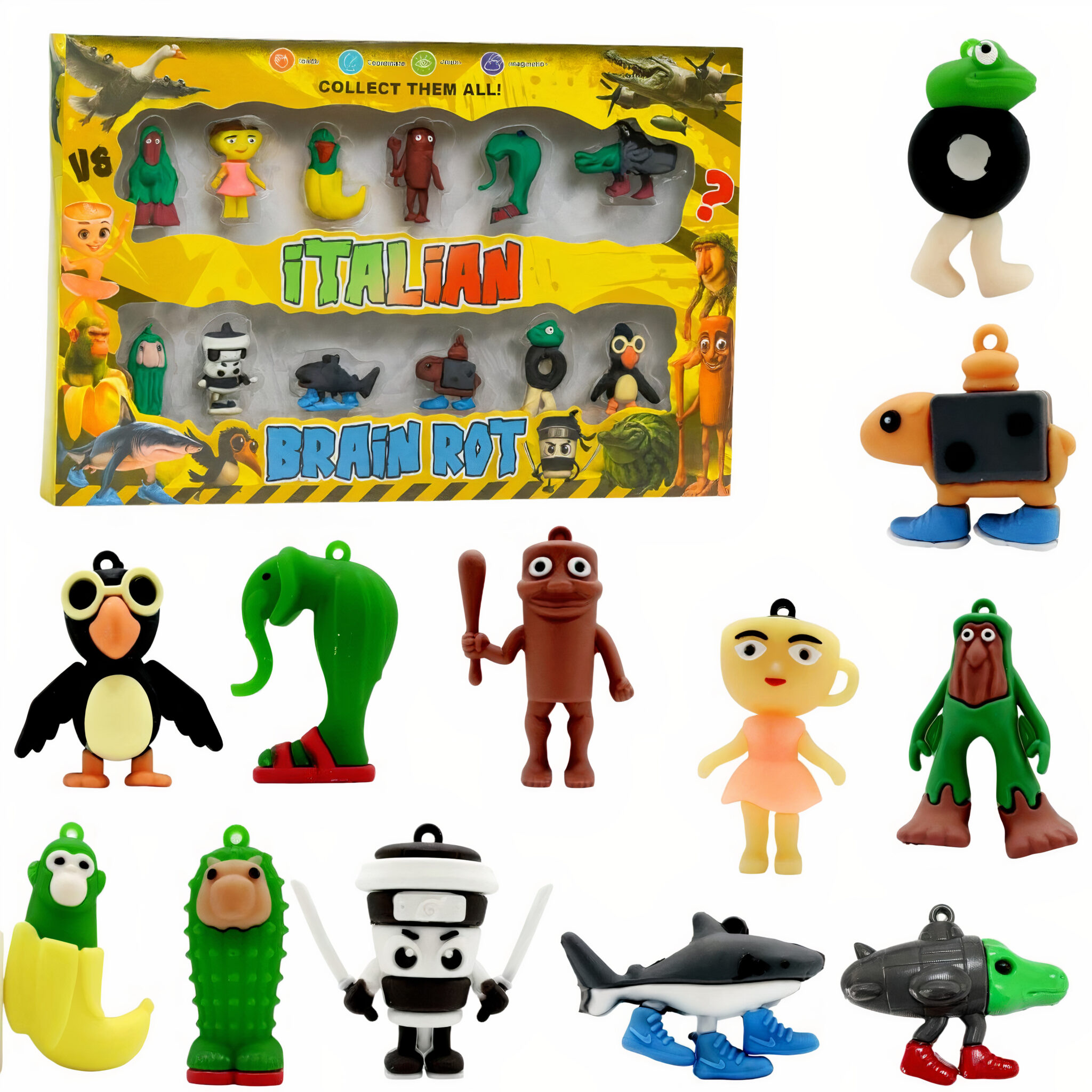 Figurine Italian Brain Rot 12/set Tung Tung Sahur, 6cm Colecționabile ...